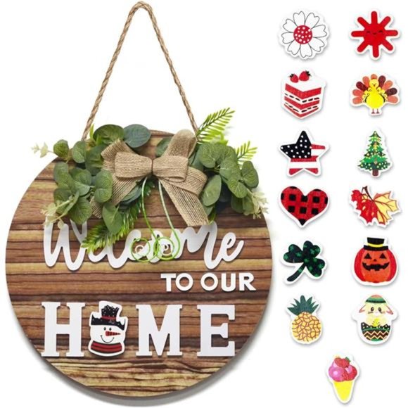 Accents | Interchangeable Welcome Sign For Front Door With 14 ...